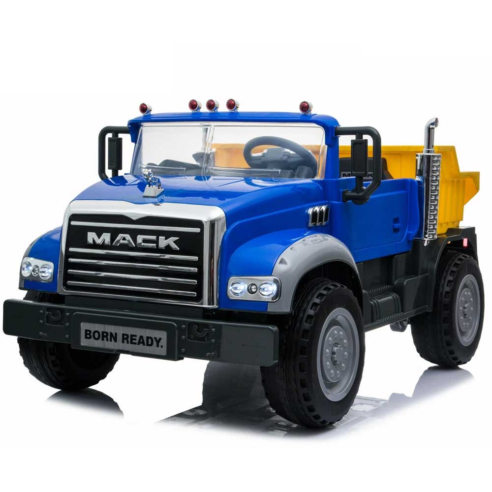 MACK Truck Officially Licensed Kids Ride On Electric Car | Blue/Yellow ...